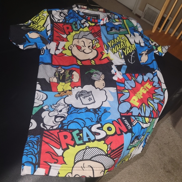 Reason | Shirts | Mens Size S Cartoon Popeye Multicolored Tshirt By ...